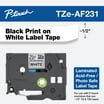 Brother Genuine TZe-231 1/2" Black on White Standard Laminated Tape for ...