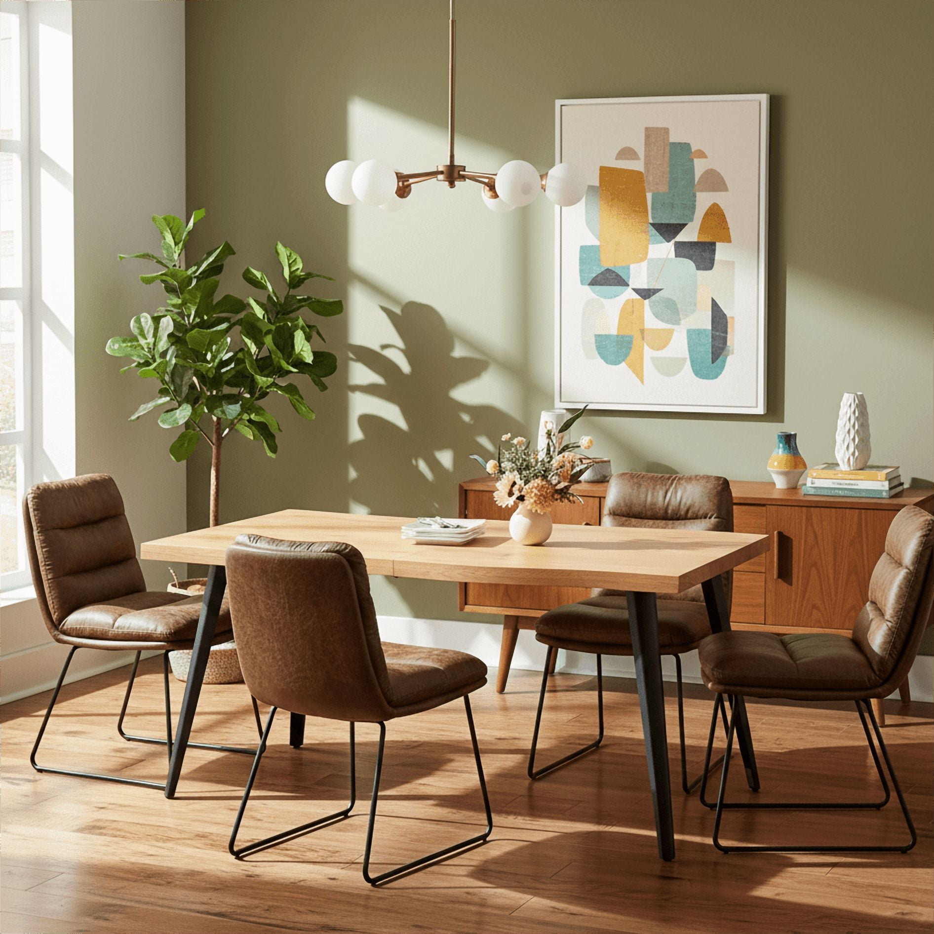 Click here for Homy Casa 63 Inch Industrial Dining Set For 4  Fau... prices