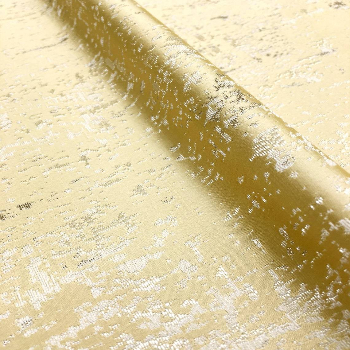 Isabella Modern Textured Solid Gold Brocade Jacquard Upholstery Fabric