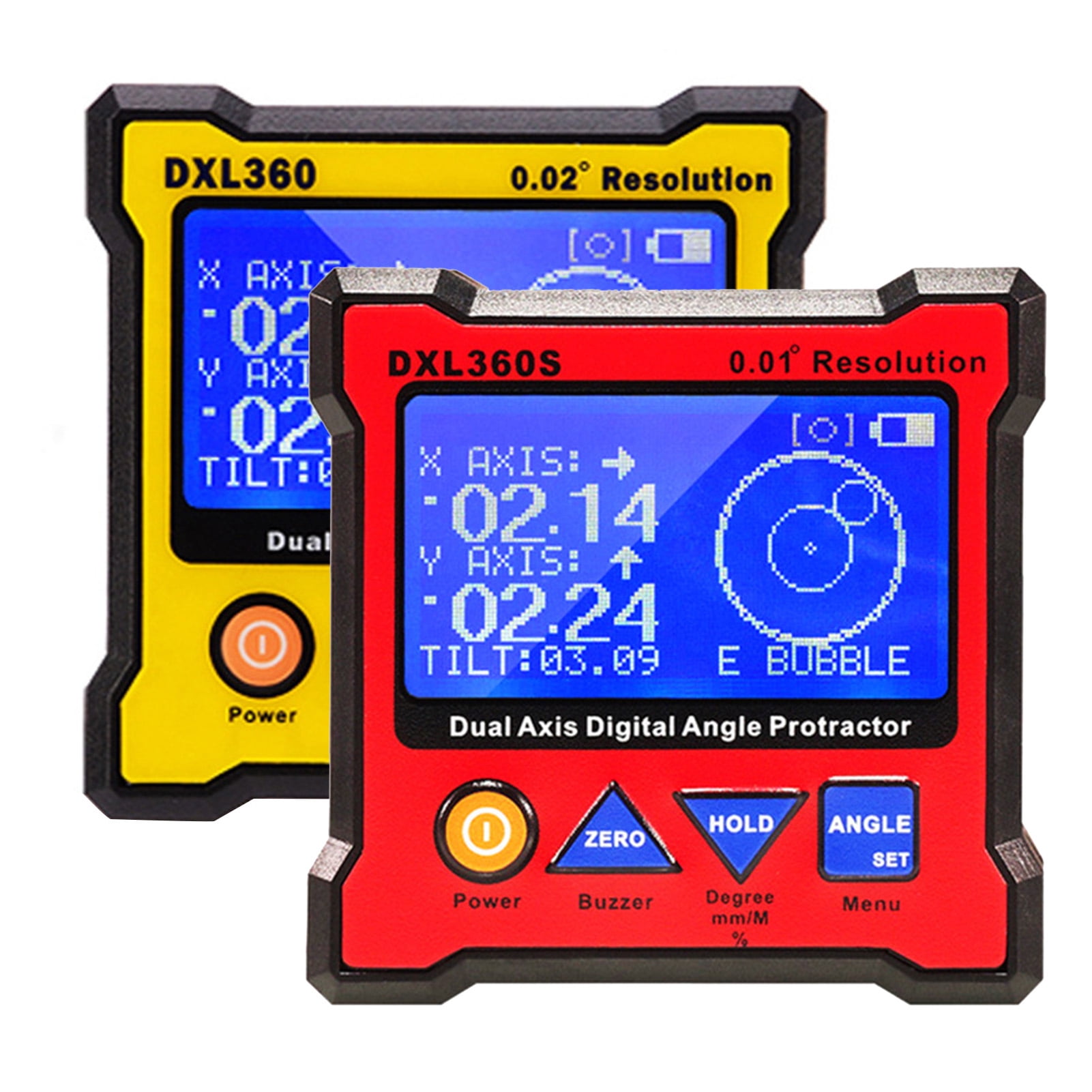 AURORA TRADE Electronic Inclinometer Double-shaft Backlight LCD Angle ...