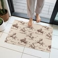 Abstract Cowboy Horse Door Mat 20x31.5 Inch Vintage Beige Background ...