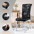 Dining Chair Set of 2, Crocodile-Embossed PVC Leather and Crystal ...