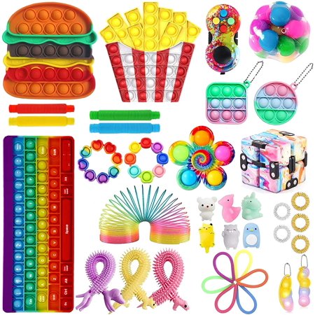 HTCM Big Fidget Toys Pack, Sensory Fidget Set Pop Bubble Stress Relief Toys with Marble Mesh Pop ...