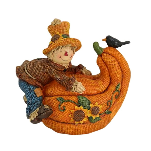 Seasonal Artificial Pumpkins Fall Harvest Scarecrow Figurines ...