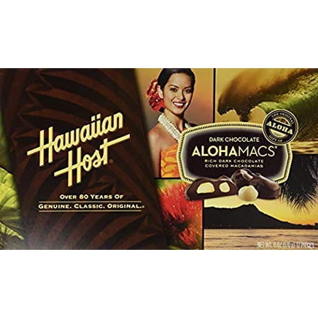 Hawaiian Host Alohamacs Dark Chocolate Macadamia Nuts, 6 Oz., 12 Count ...