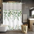 No Hook Shower Curtain with Snap in Liner, Farmhouses Green Grass ...