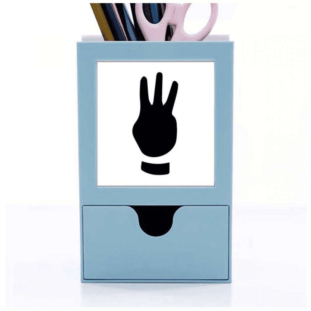 Three Gesture Outline Pattern Desk Supplies Organizer Pen Holder Card ...