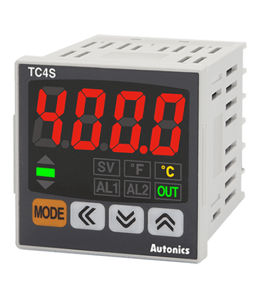 TC4S-14R Autonics Temp Control, 1/16 DIN, Single display, 4 Digit, PID Control, Relay & SSR ...