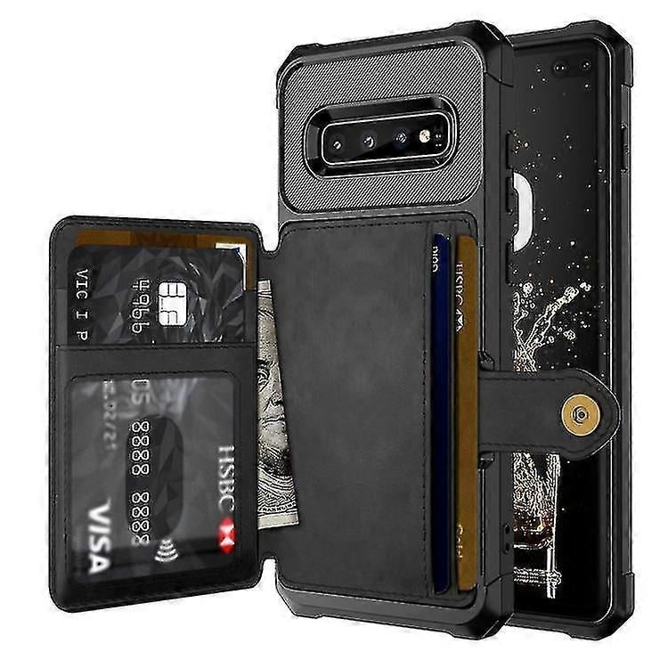 For Samsung Galaxy S10+ Magnetic Wallet Card Bag Leather Phone Case ...