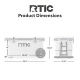 RTIC 72 QT Ultra-Light Wheeled Hard-Sided Cooler Fits 96 Cans, White ...