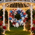 cpengpj 4th of July Red White Blue Star Wreath, Patriotic Swag for Home ...