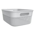 Mainstays Woven Plastic Storage Basket - White 10-Quart Wicker Design ...