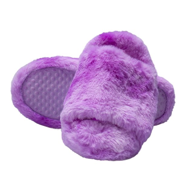 Jessica Simpson Girls Plush Fluffy Slip On House Slippers with Memory ...