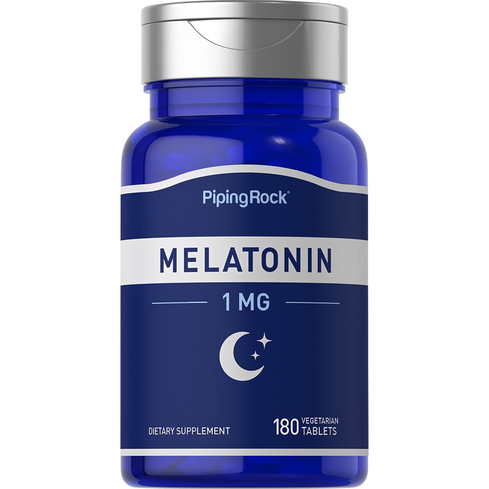 Melatonin 1 mg | 180 Tablets | Gluten Free, Non-GMO | By Piping Rock ...