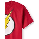 DC Comics The Flash Logo with HD Ink Short Sleeve T-Shirt, Sizes 4-16 ...