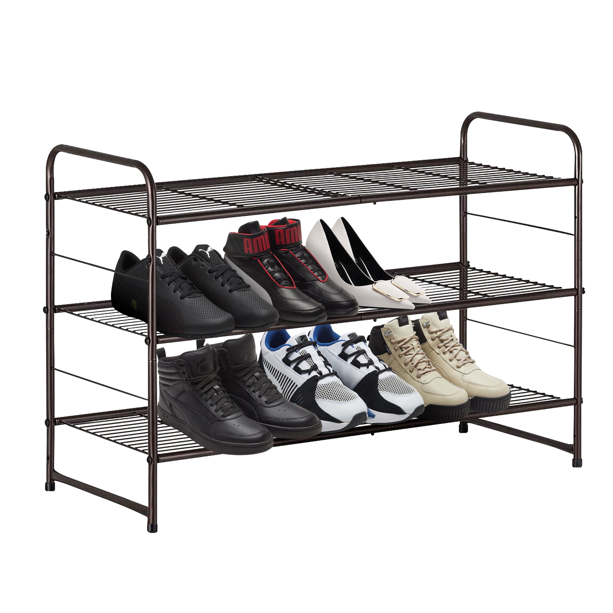 Bextsrack Shoe Rack 3-Tier Metal Shoe Organizer for Closet, Entryway ...