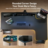 GTRACING Gaming Desk with Drawers, Carbon Fiber Style L Shaped Computer ...