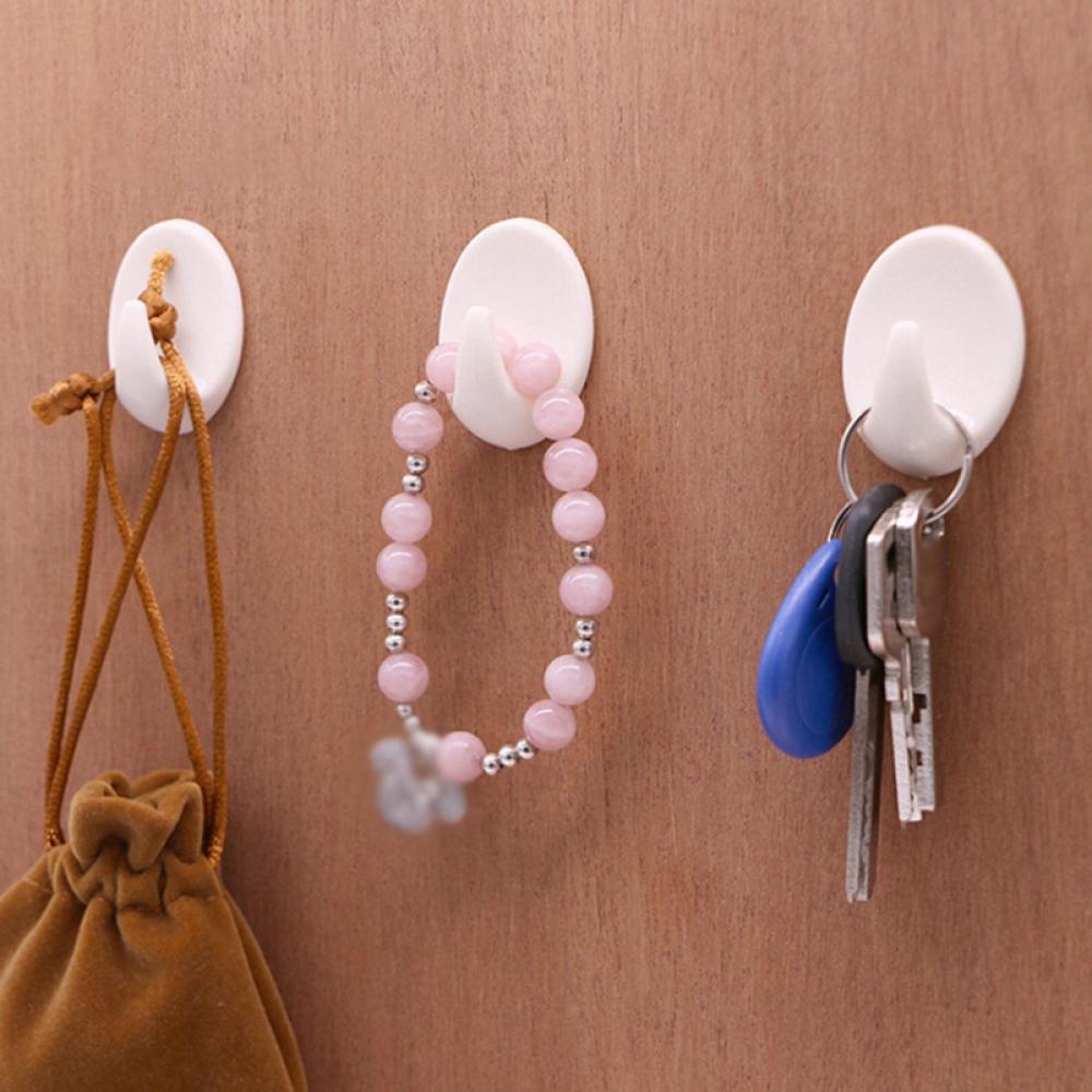 6PCS Powerful Small Rails White Self-adhesive Rails Home Key Hanging ...
