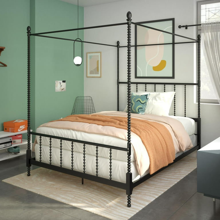 DHP Jenny Lind Queen Canopy Poster Bed Frame Black Walmart