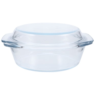 Glass Fluted Casserole Dish with Lid, Large Ovenware Cookware, Baking ...