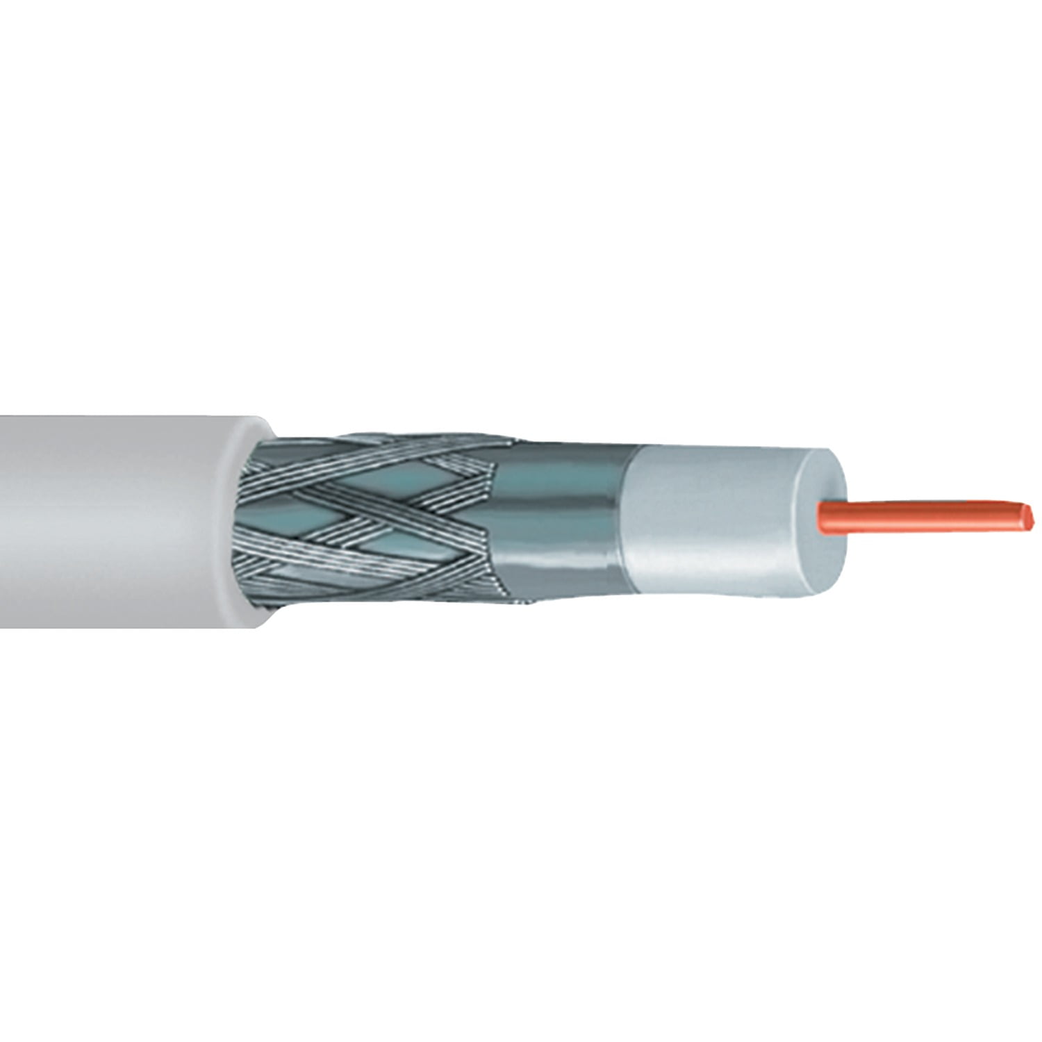 Vextra® V621bw Rg6 Solid Copper Coaxial Cable, 1,000ft (white ...