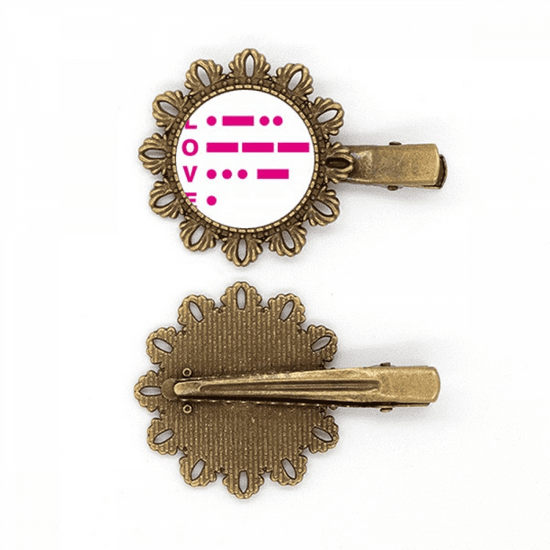 Morse Code Love Point Line Expression Vintage Metal Flower Hairpin Hair ...
