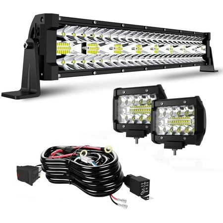 22" L D Light Bar Triple Row 390W Flood Spot Combo Beam Off Road Lights ...