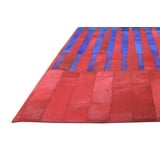 Flatweave Red Leather Rug 4' X 6' Modern Bohemian Abstract Room Size ...