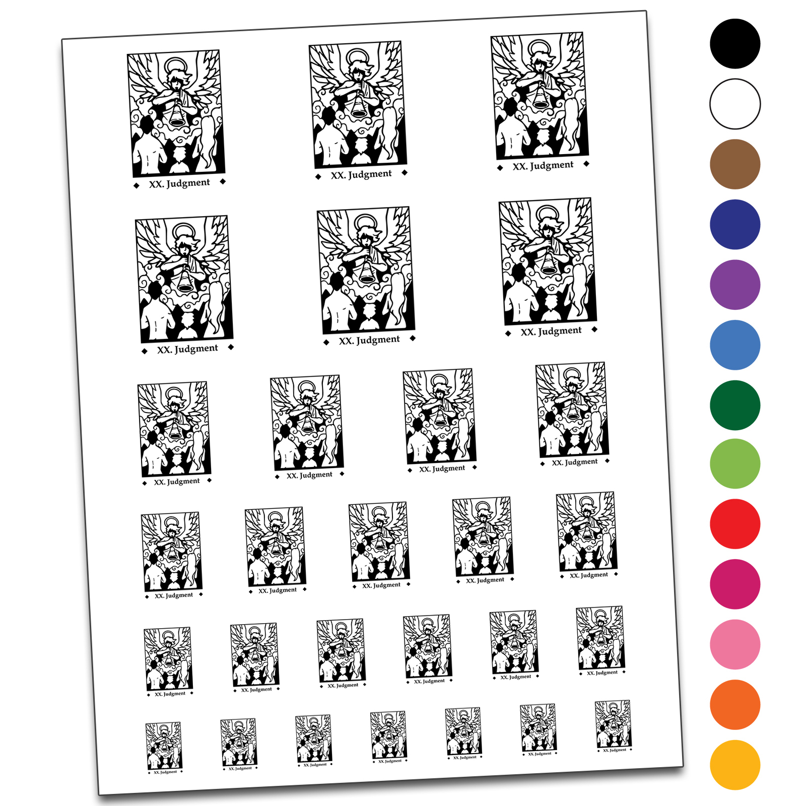 Tarot Judgment Major Arcana Water Resistant Temporary Tattoo Set Fake ...