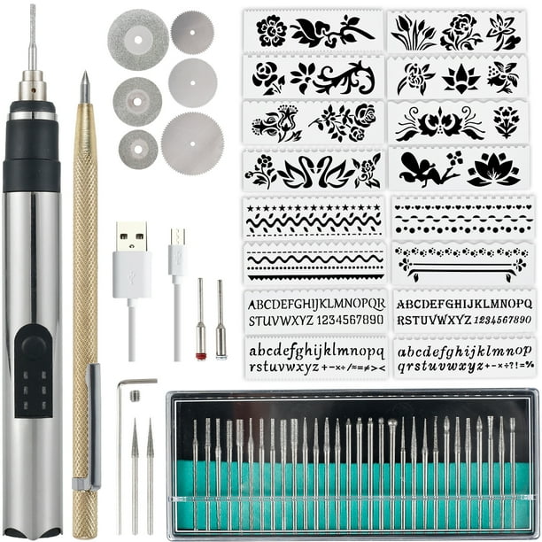 Caffney Electric Engraving Pen Cordless Micro Carving Pen with 3 ...