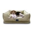 Serta Cuddler Bolster Cat & Dog Bed, Tan, Large - Walmart.com