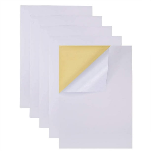 BENECREAT 50 Sheets A4 Size White Kraft Label Stickers Self-Adhesive ...