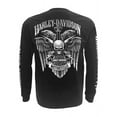 Men's Skull Lightning Crest Graphic Long Sleeve Shirt, Black, Harley ...