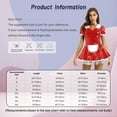 Doomiva Womens Patent Leather V Neck French Maid Outfit Fancy Apron