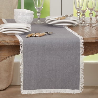 Saro Lifestyle Embroidered Border Design Table Runner - Walmart.com
