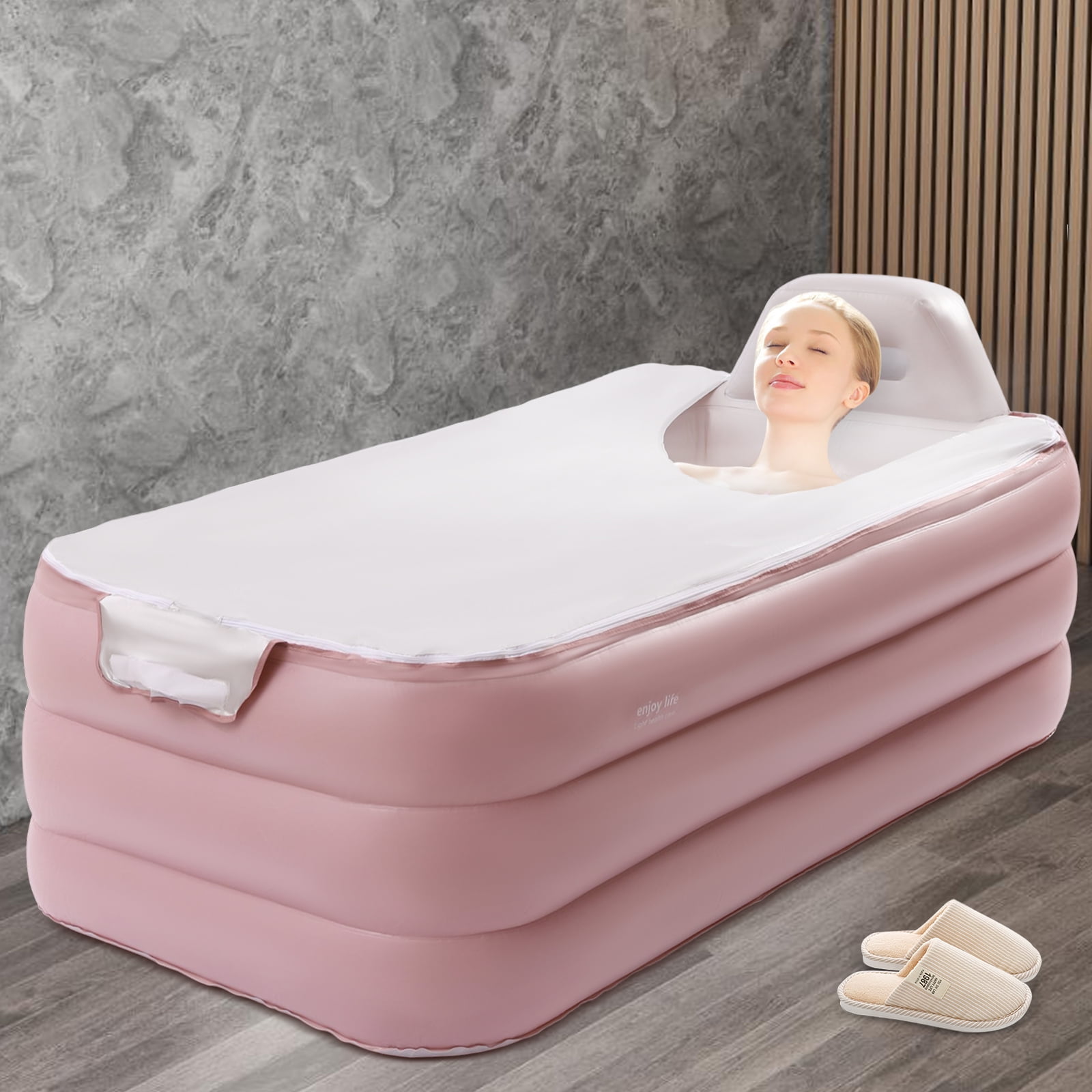 TOOL1SHOoo Inflatable Bath Tub Portable Blow Up Adult Spa Bathtub with ...