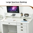 Catrimown Computer Desk with 4 Drawers, Monitor Stand, 47.5 in White ...