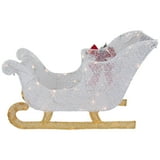 Northlight 30.25" LED Lighted Glittery White Sleigh Outdoor Christmas ...