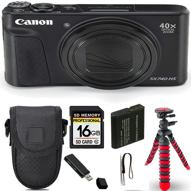 Canon PowerShot SX740 HS Digital Camera (Black)+ Spider Tripod + Case ...