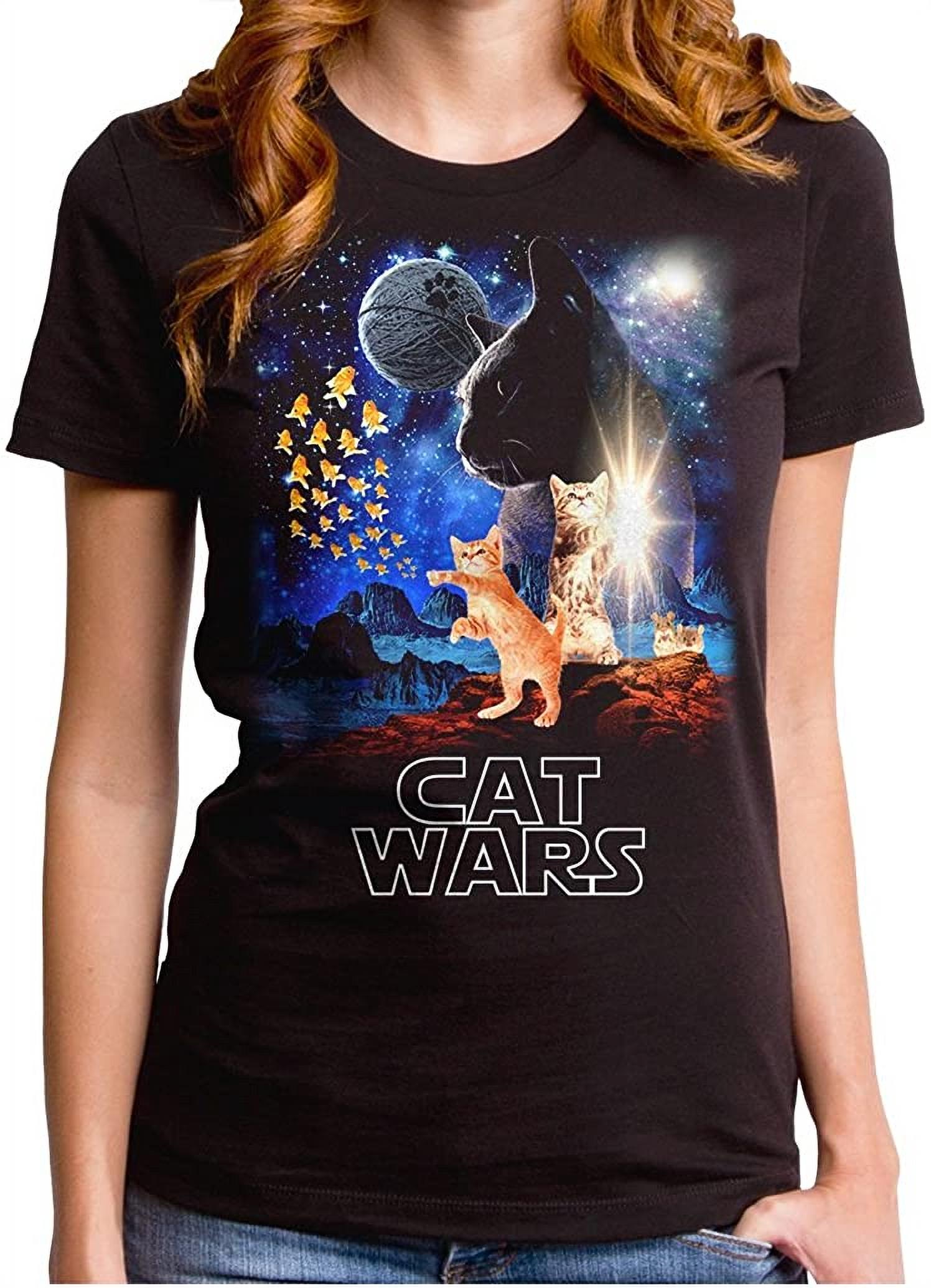 Cat Wars Juniors Black Shirt - Walmart.com