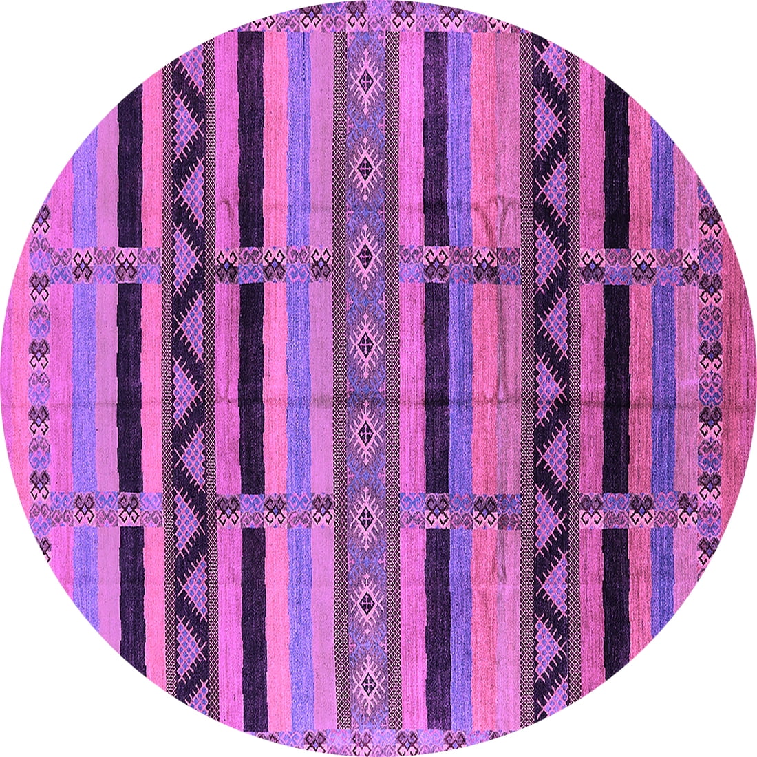 Ahgly Company Indoor Round Solid Purple Modern Area Rugs, 6' Round ...