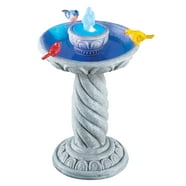 Smart Solar Acadia Traditional Outdoor Bird Bath Pedestal - Olive Green ...