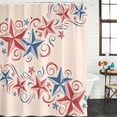 American Star Blue Red Bathroom Shower Curtains with 12 Hooks ...
