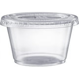 GUSTO 4 Oz Small Plastic Condiment Containers, Leak-Proof Airtight Lids ...