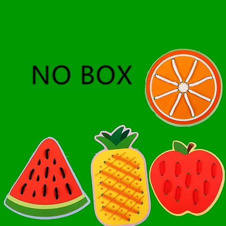 Kids Cartoon Fruit Animal Vegetable Wooden Lacing Block Threading Game ...