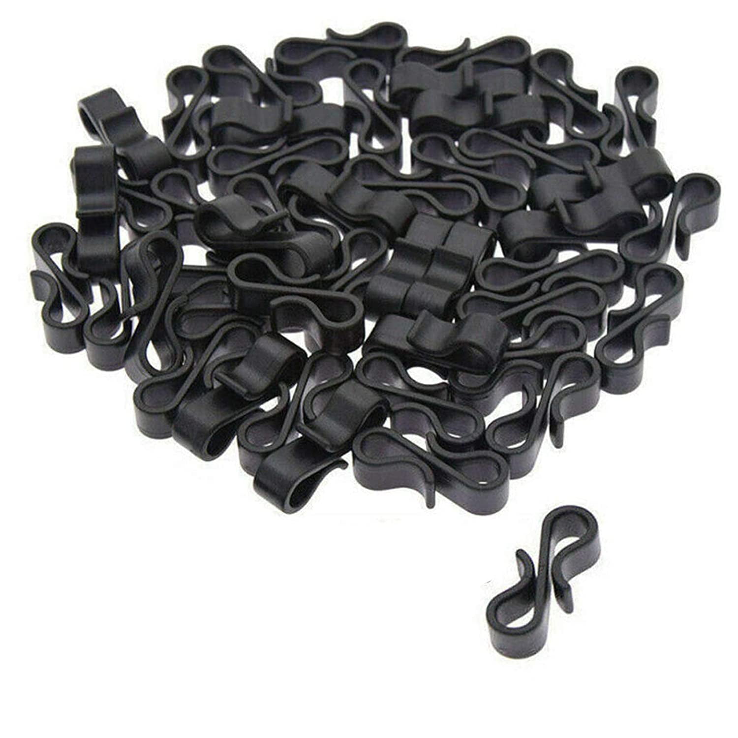 100 pcs Mini S Hooks Plastic Hanging Hooks Clothes/Towels Hanger Party ...