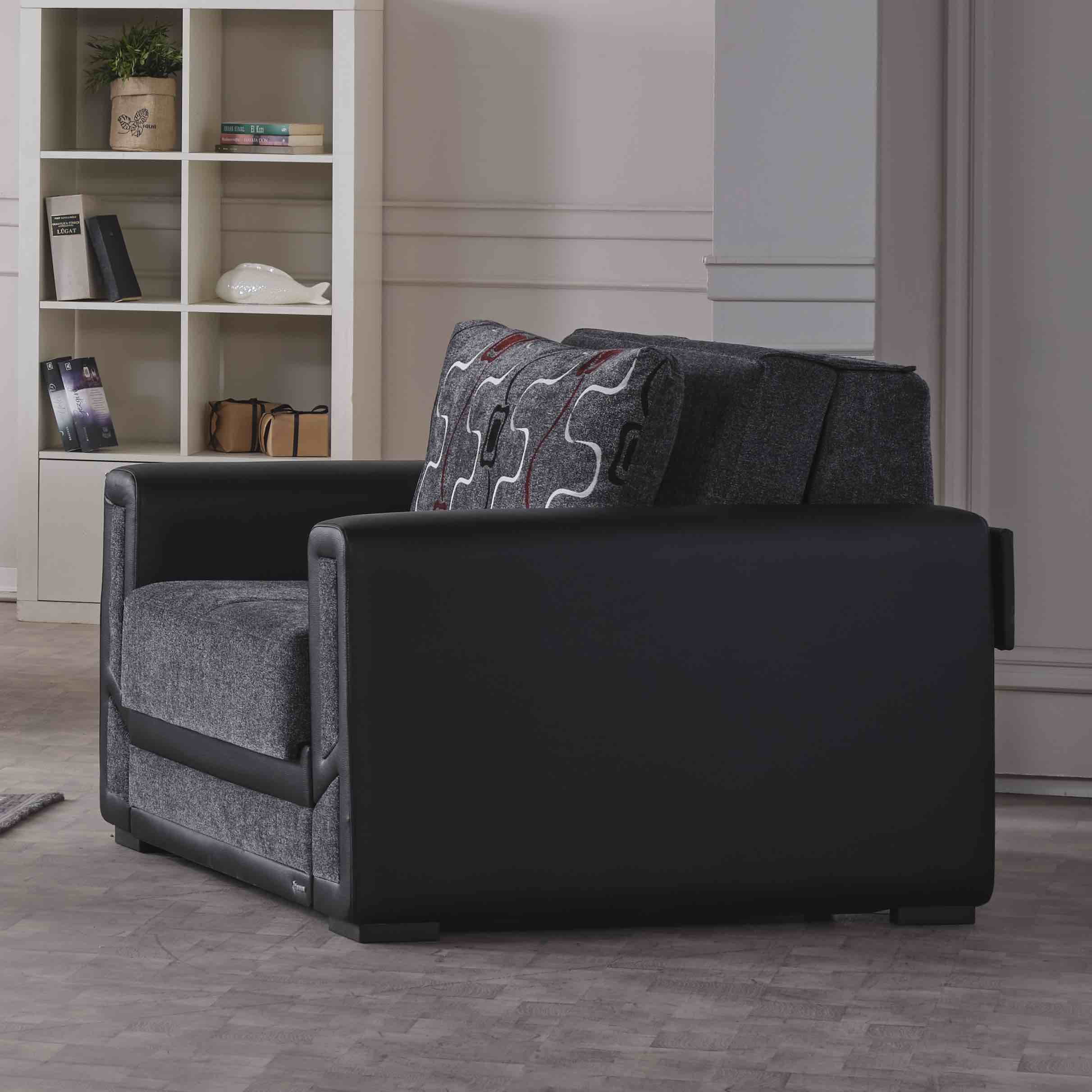 Ottomanson Superior Convertible Arm Chair, Gray Chenille - Walmart.com