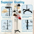 Freestanding Hat Rack Stand, Metal Hat Organizer Rack with 15 ...