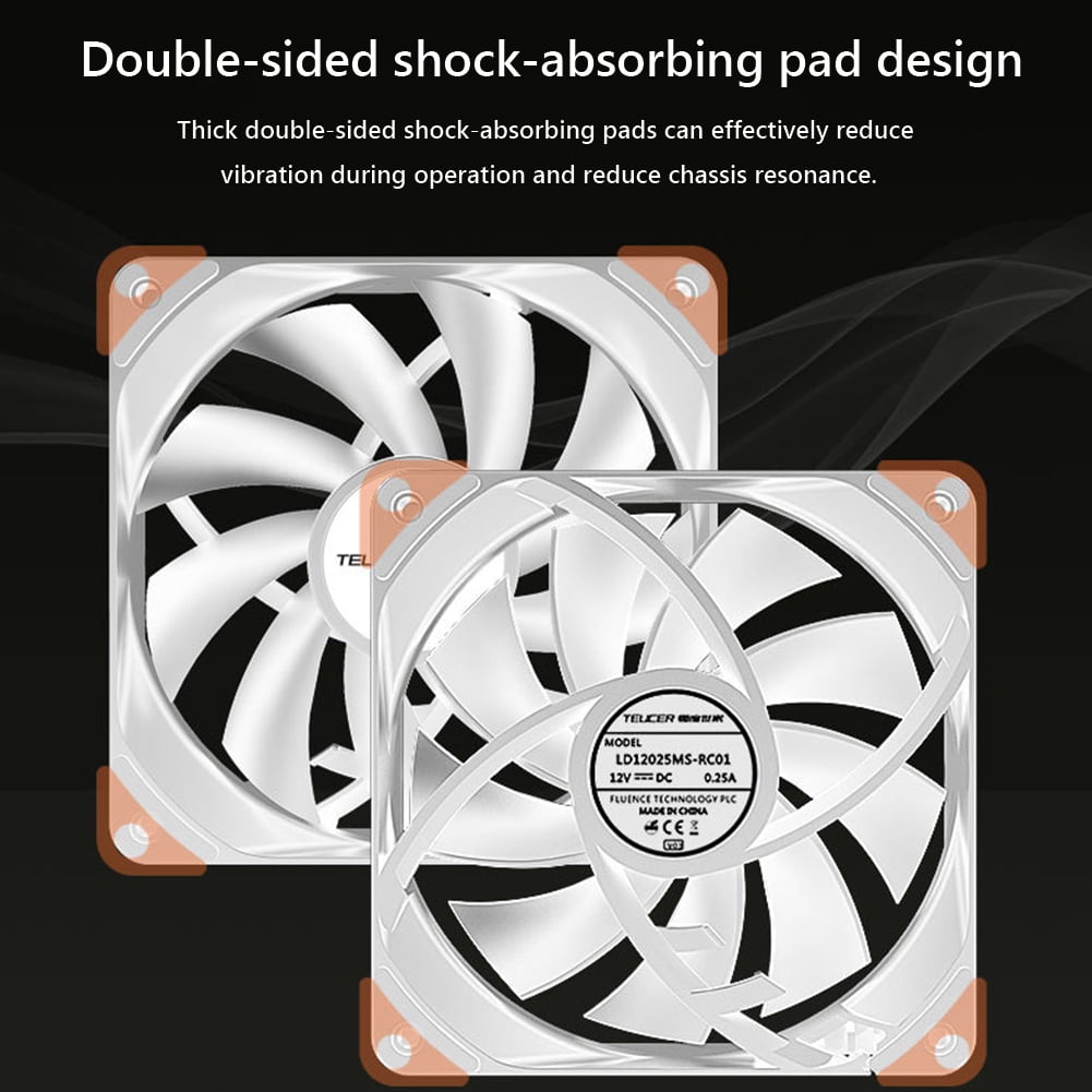 TEUCER CPU Cooler PWM 4Pin CPU Cooler Fan Hydraulic Bearing for Desktop ...