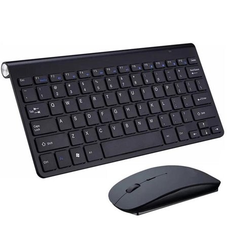 Cordless External Keyboard + Mouse Set Battery Powered Slim Keyboard 2 ...